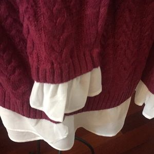 Elle | Sweaters | Gorgeous Berry Layer Look Knit Sweater | Poshmark
